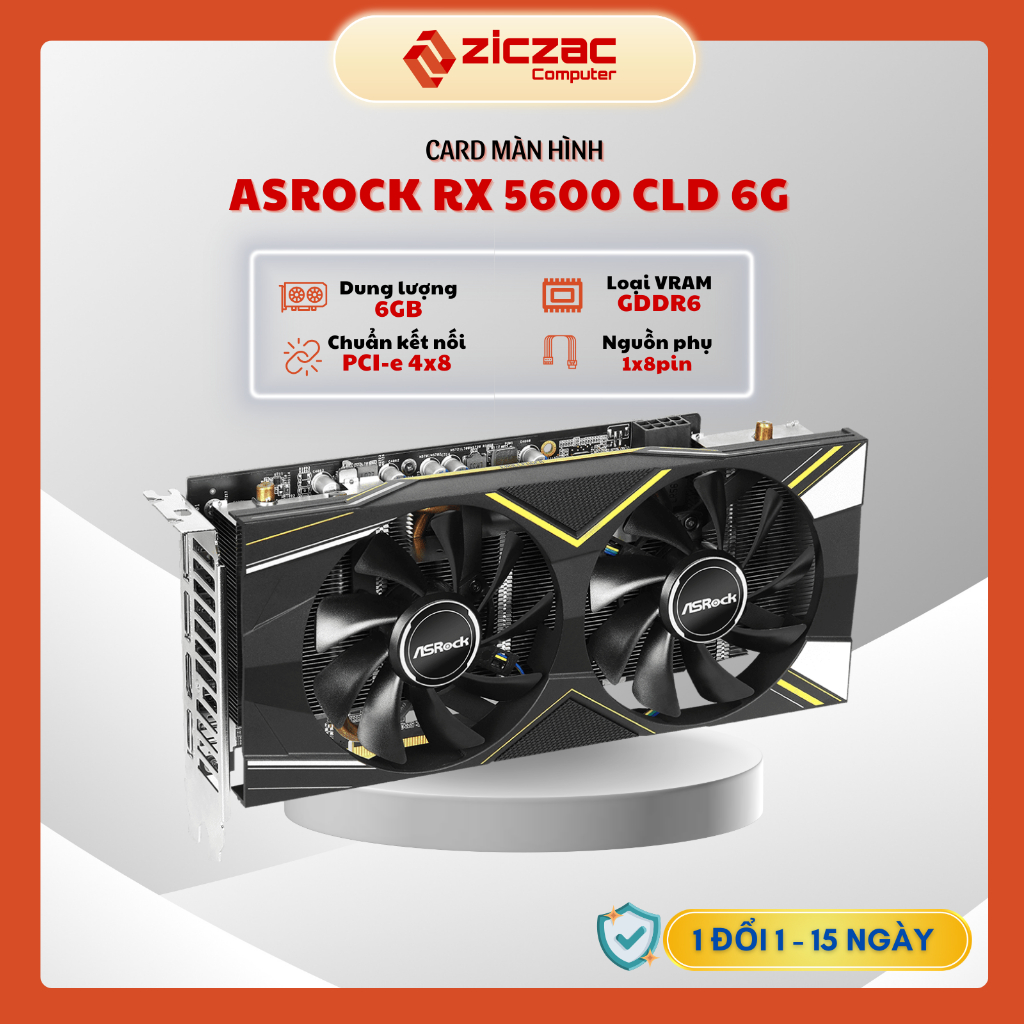 [NEW BH 24th] VGA ASRock RX 5600 CLD 6GB ( 5600xt tray không box) card ...