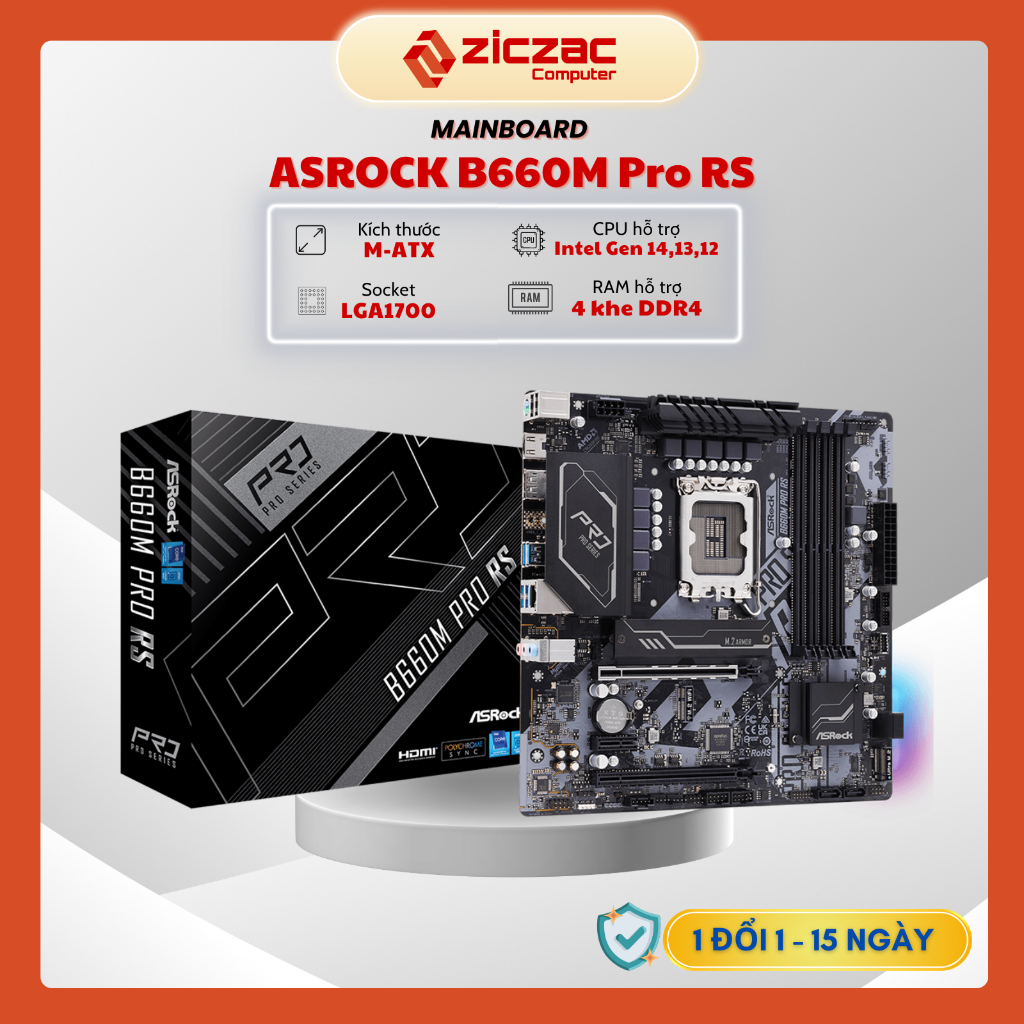 Bo mạch chủ Mainboard ASRock B660M PRO RS 4 khe RAM DDR4 MATX - BH 36th ...