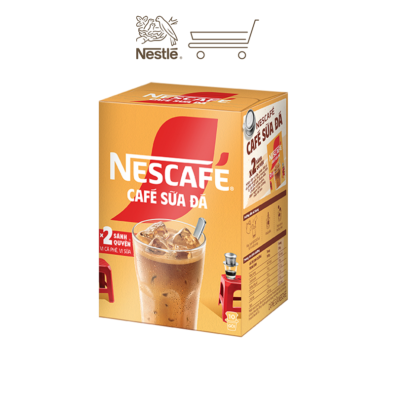 [Tặng Bộ 3 ly thủy tinh cao cấp NESCAFE] Combo 3 Hộp Cà phê sữa NESCAFÉ ...