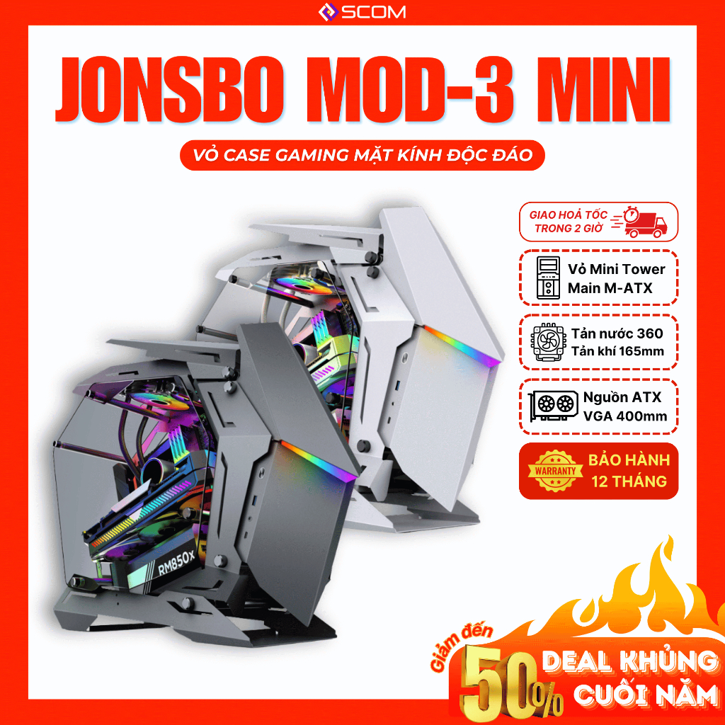 Vỏ case gaming Jonsbo MOD-3 Mini - Vỏ case mid tower M-ATX gaming e ...