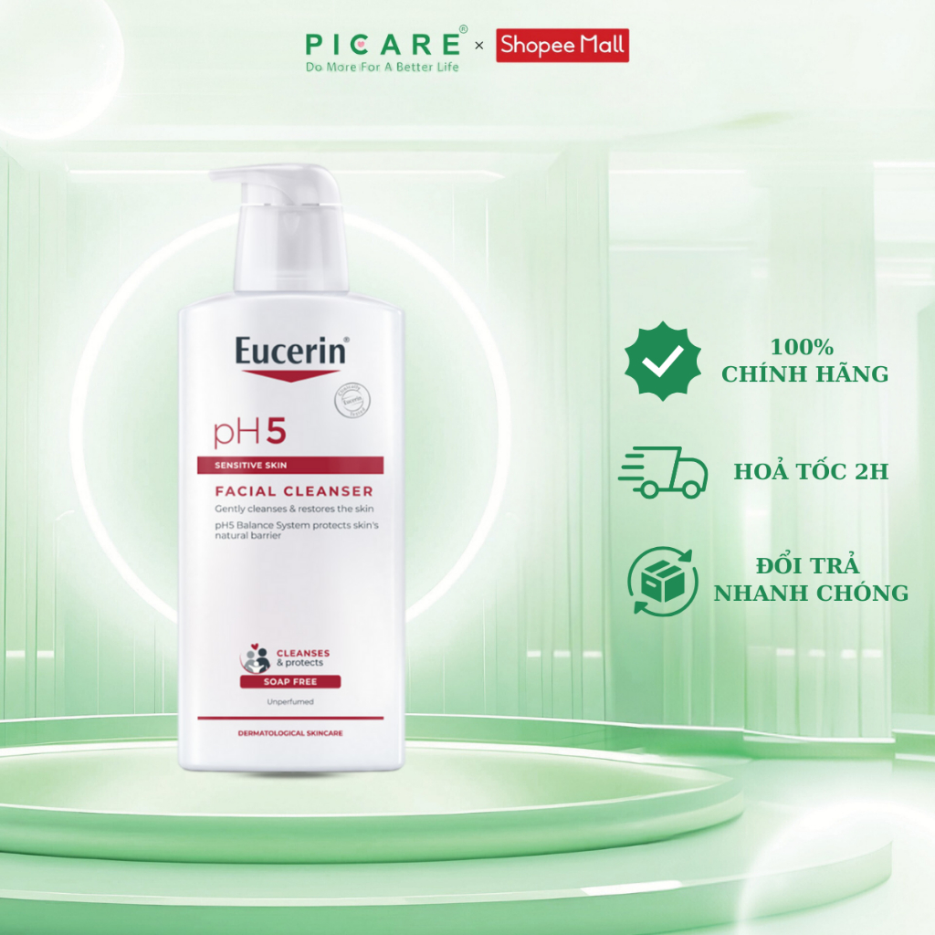Sữa rửa mặt pH5 cho da nhạy cảm Eucerin Facial Cleanser Sensitive Skin ...