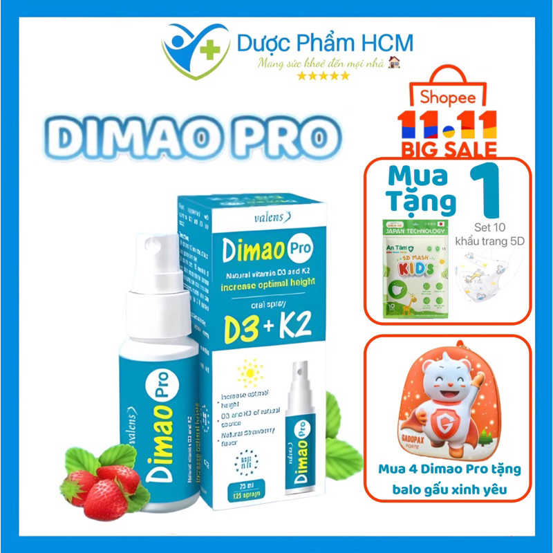Combo 2 Dimao Pro - Bổ sung Vitamin D3 K2 Mk7 dạng Xịt , hỗ trợ tăng ...