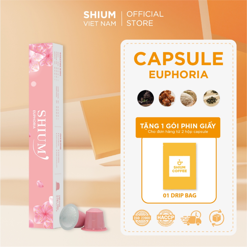 Cà phê viên nén nespresso SHIUM_EUPHORIA Cà Phê Capsule Hộp 10 Viên ...
