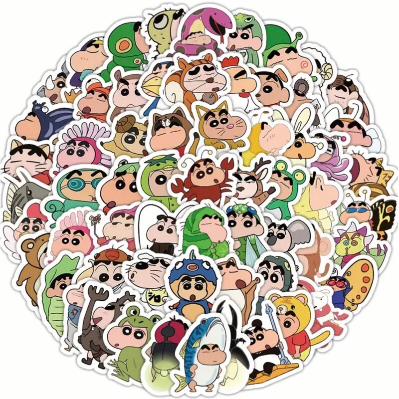 100 sticker Shin cậu bé bút chì phong cách đồ ăn hình dán cắt sẳn không ...