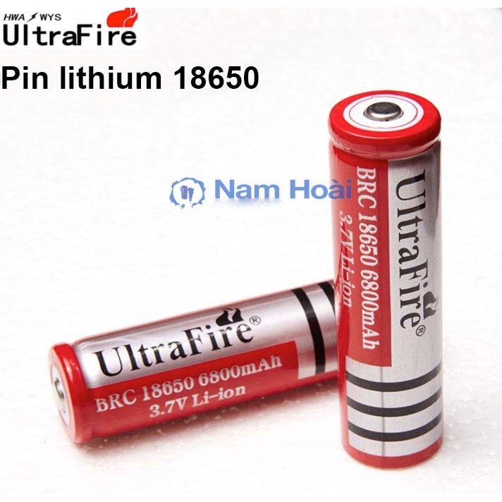 Pin sạc ultrafire 18650 3.7V 4.2V dùng cho đèn pin siêu sáng, quạt pin ...