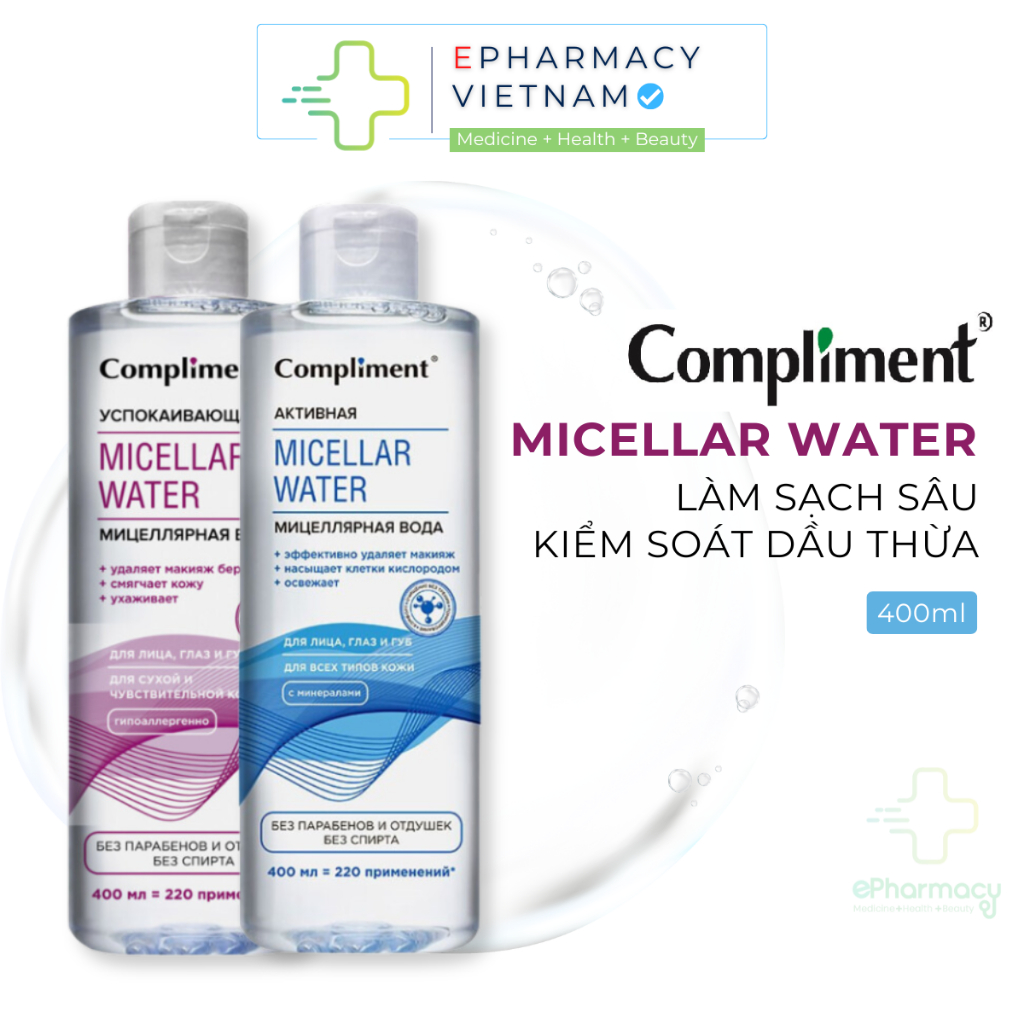 Nước Tẩy Trang COMPLIMENT Micellar Water Làm Sạch Sâu Và Dịu Nhẹ Cho Da ...