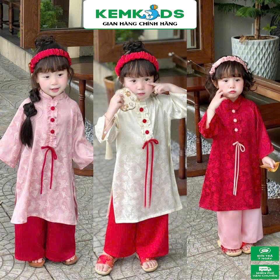 Cách tân lụa Kem Kids cao cấp chất lụa mềm cho bé gái 8-28kg CT12 ...