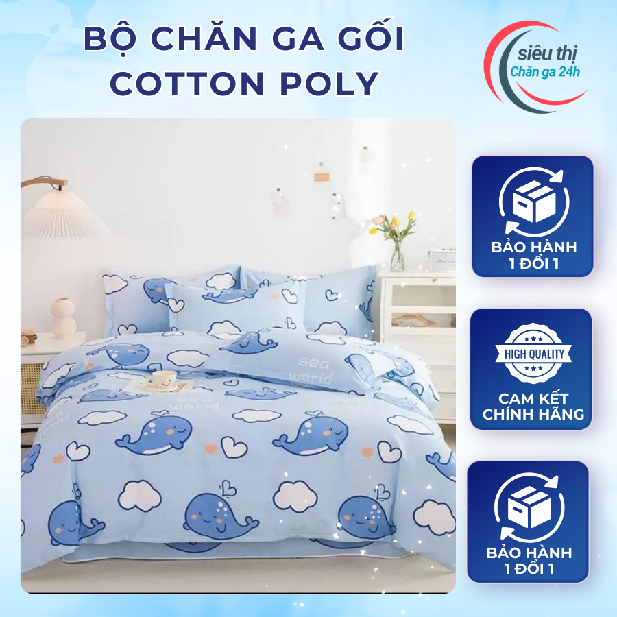 Bộ chăn ga gối cốt tông poly cao cấp gagoi cotton gago i | Shopee Việt Nam