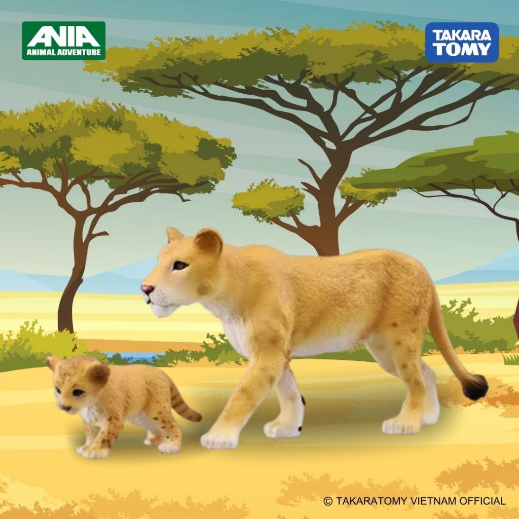 Mô hình động vật hoang mạc Safari Sư tử cái và con ANIA AS-17 Lioness ...