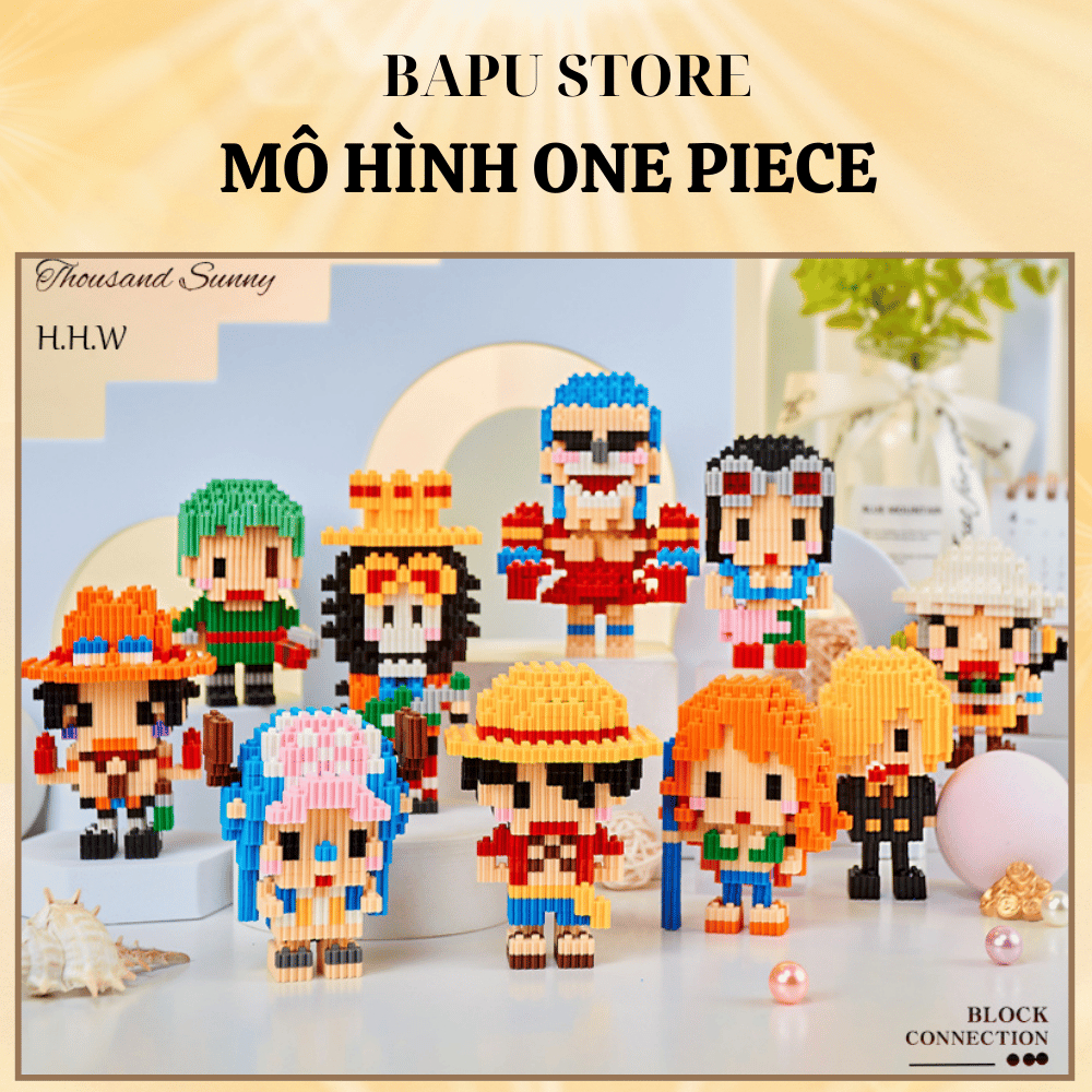 Mô hình one piece mini luffy zoro naruto lắp ráp xếp hình anime nhỏ giá ...