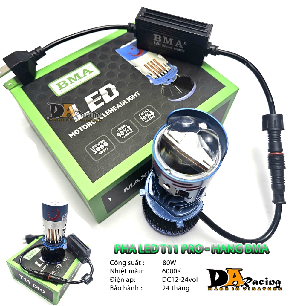 [Hãng BMA] Pha led T11 Pro có pha màn chập và trợ pha mắt ếch thấu kính ...