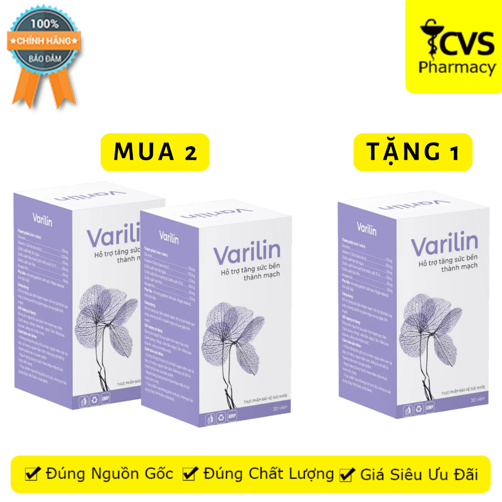Varilin hỗ trợ tăng sức bền thành mạch - Hộp 30 viên - CVS Pharmacy ...