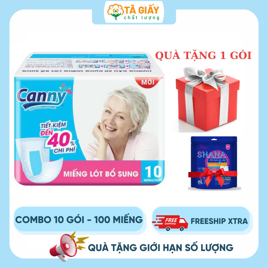 [TẶNG 1 GÓI BVS QUẦN SHANA 2M] COMBO 10 gói - 100 Miếng lót bổ sung ...