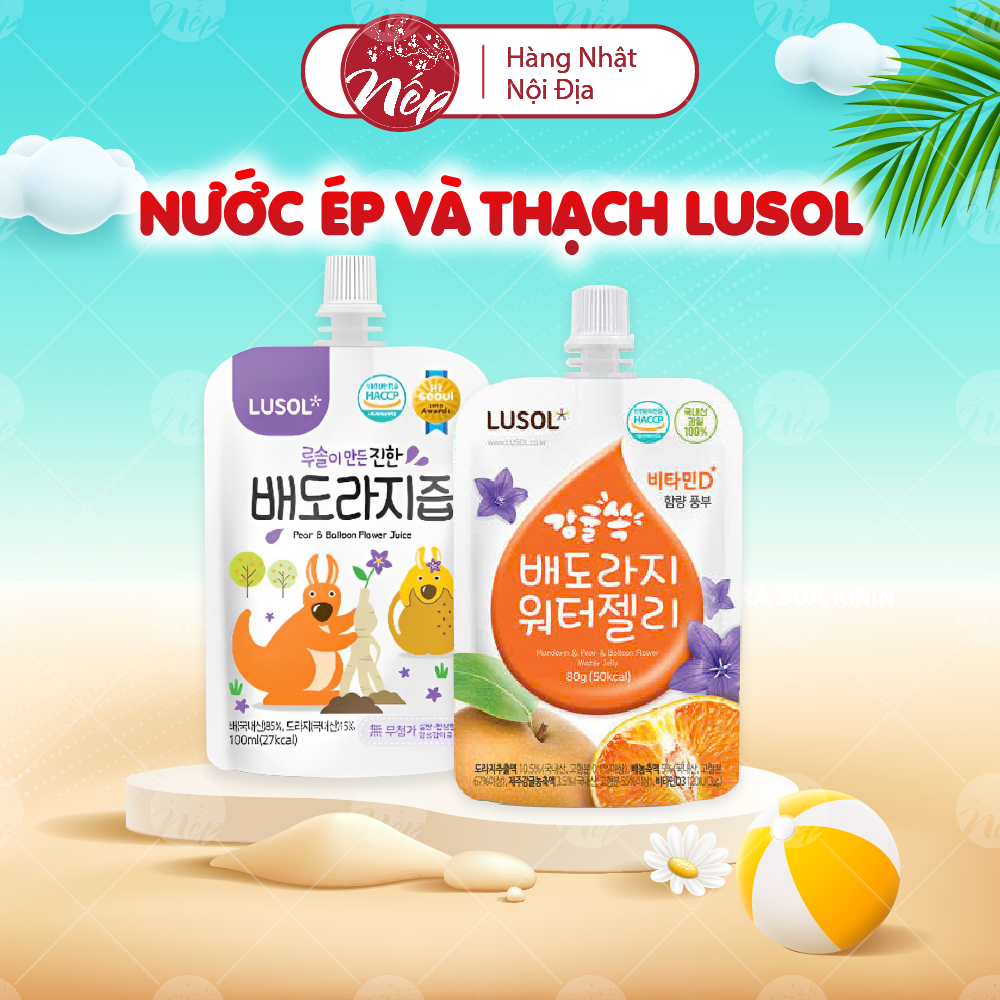 Nước ép thạch lê và rễ hoa chuông đen nguyên chất Lusol cho bé từ 6 ...