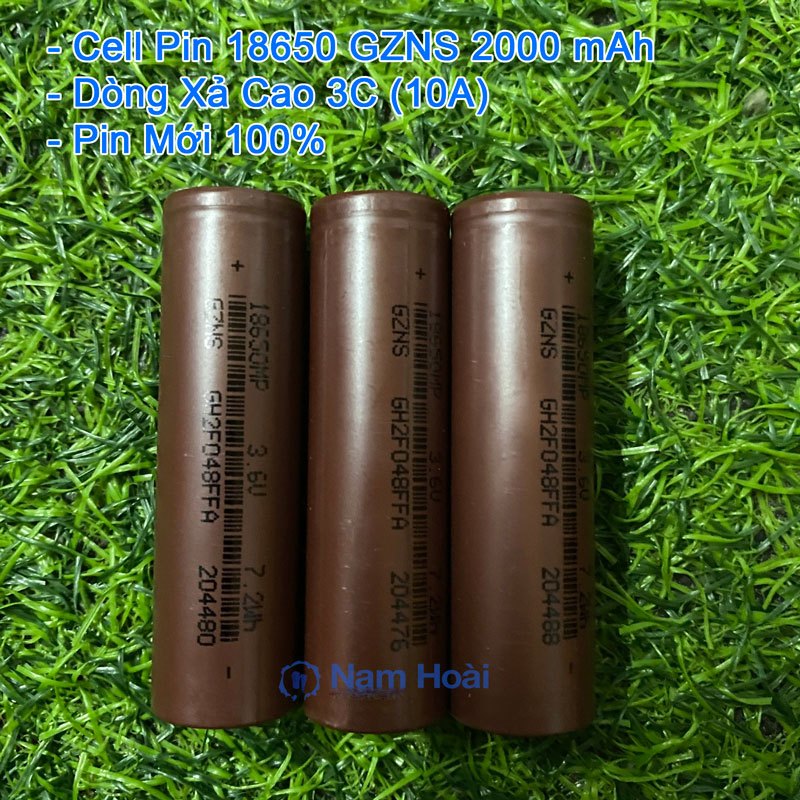 PIN SẠC ĐIỆN - Cell pin lion 18650 GZNS 2000mAh xả 10A 3.7V-4.2V ...