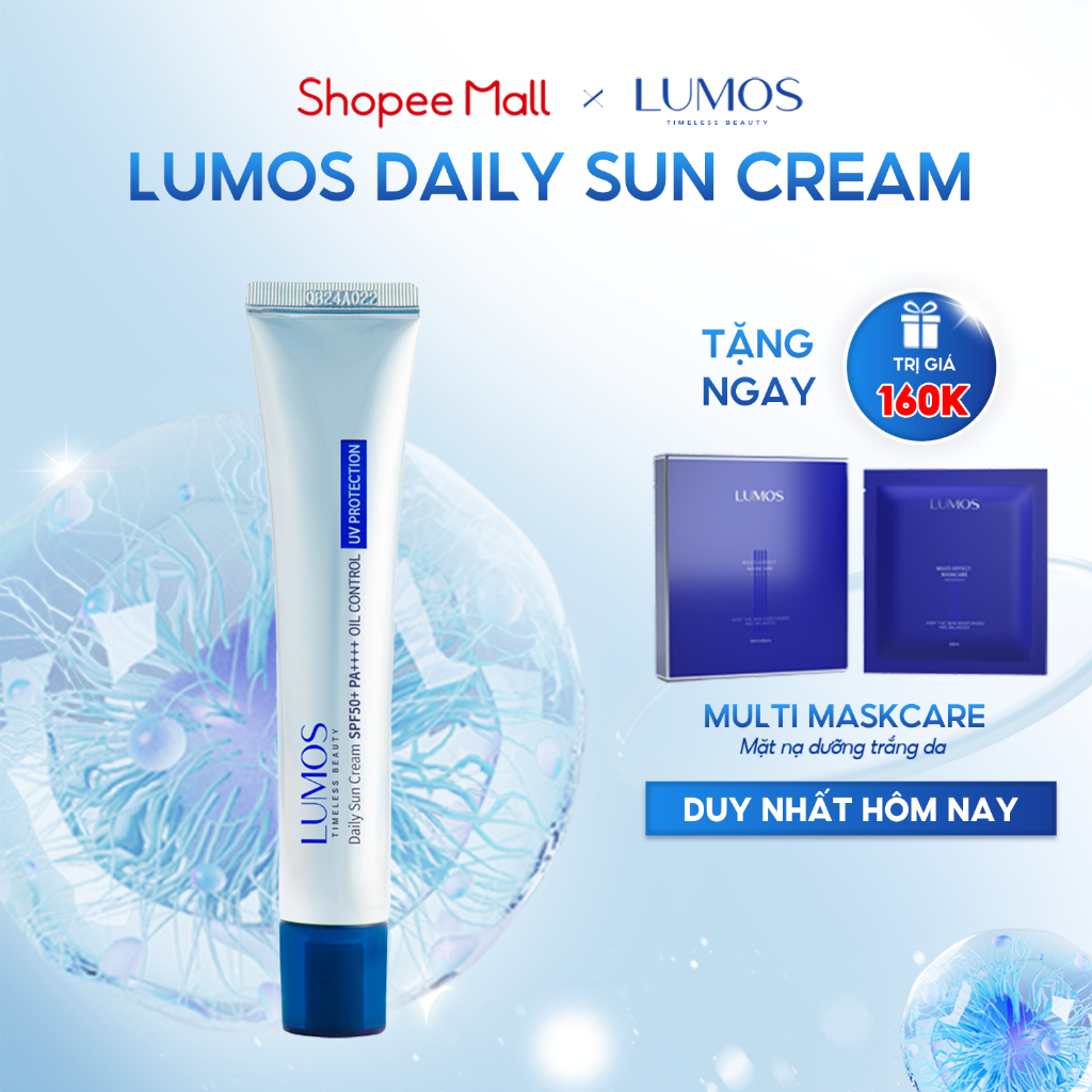 Kem chống nắng kiềm dầu LUMOS SUN CREAM kcn phổ rộng cho da dầu mụn ...