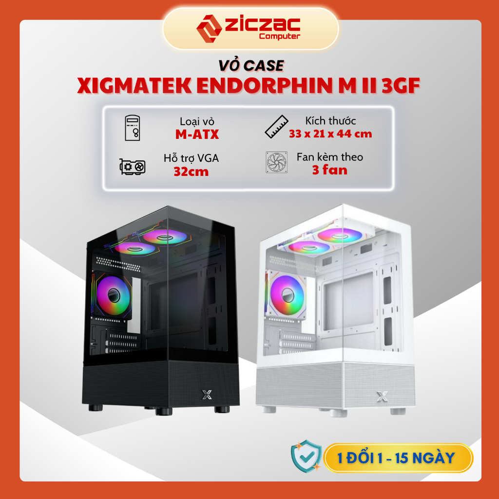Vỏ case PC Xigmatek VIEW II | Endorphin M II 3GF sẵn 3 fan led RGB vô ...
