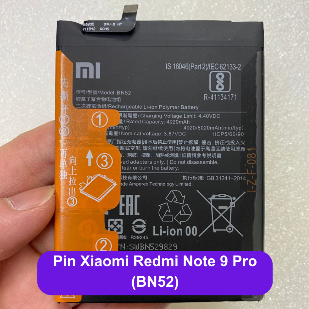 Pin Xiaomi BN52 Chính Hãng Dùng Cho Redmi Note 9 Pro | Shopee Việt Nam