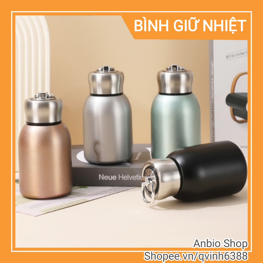 Bình giữ nhiệt mini 300ml inox 304 có quai xách | Shopee Việt Nam