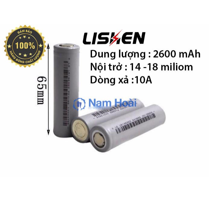 Cell Pin 18650 Lishen 2500 mah 5C (Xả 15A)(Mẫu Mới 2024 Màu Xanh Lá ...