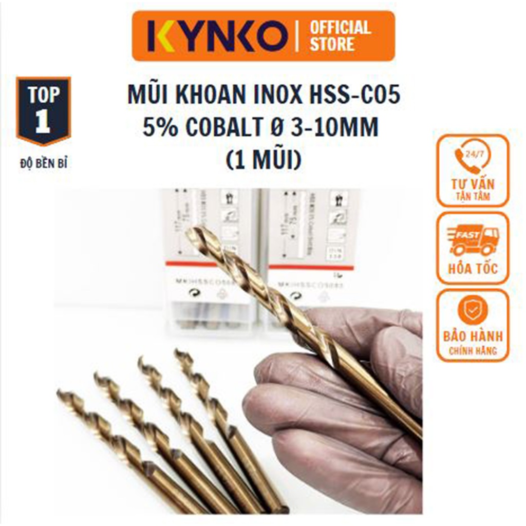 Mũi khoan inox HSS-CO5 5% Cobalt Coban Ø 3-8mm (1 mũi) siêu cứng siêu bền | Shopee Việt Nam