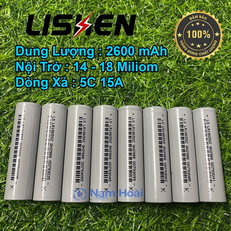 PIN CELL 18650 Lishen 2500mAh 3.7V Xả 15A(Mẫu Mới 2024 Màu Xanh Lá ...