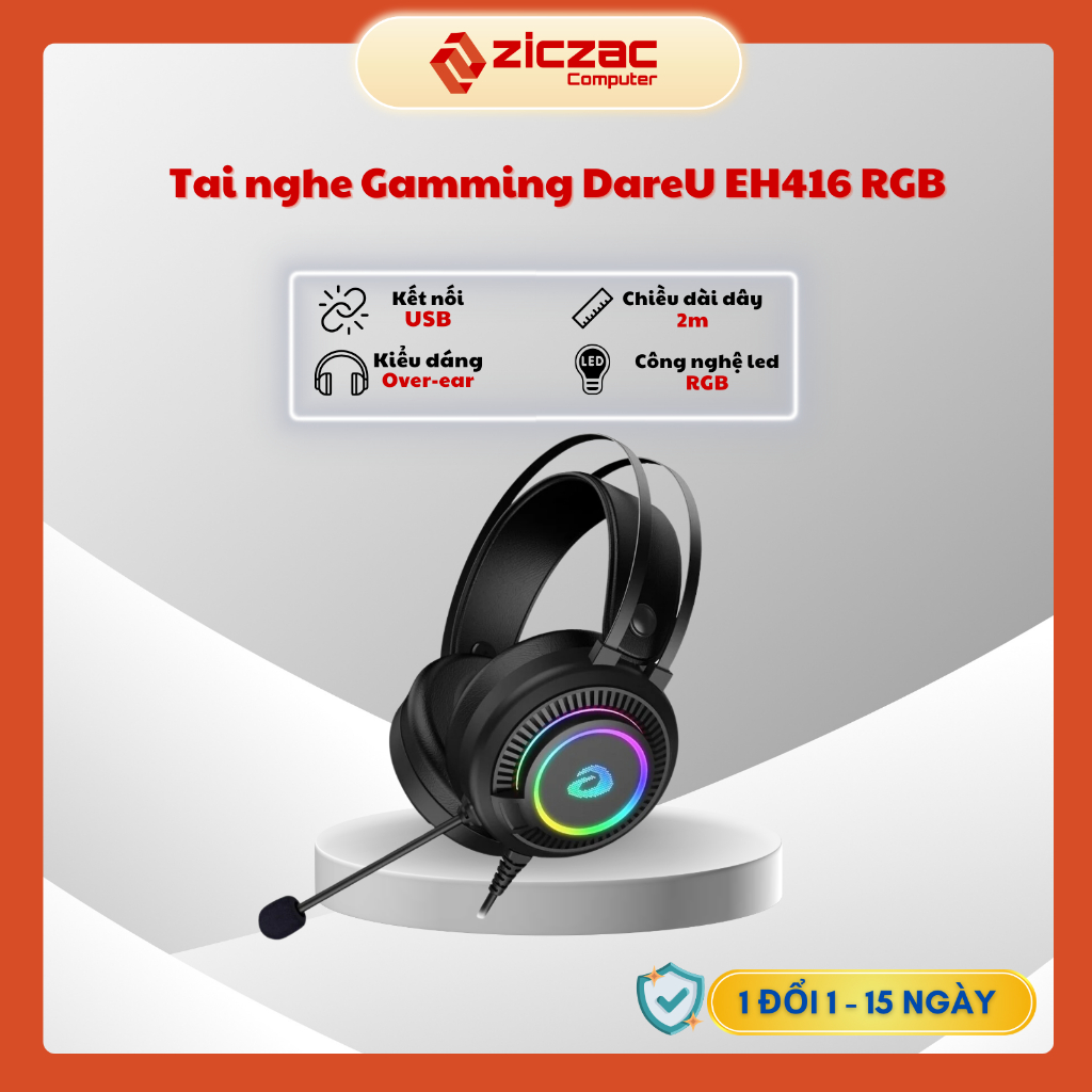 Tai nghe gaming DAREU EH416 l EH406 l EH469 - LED RGB giả lập 7.1 cắm ...