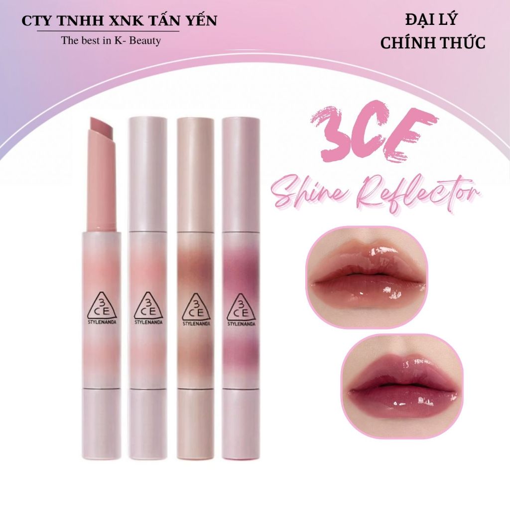 Son Dưỡng Môi 3CE Shine Reflector (Nectar - Softest - Coldest) | Shopee ...