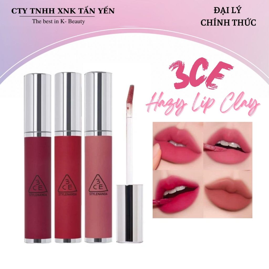 Son Kem 3CE Hazy Lip Clay 4g (Whip Red - Hipamine - Type Girl - Plum ...