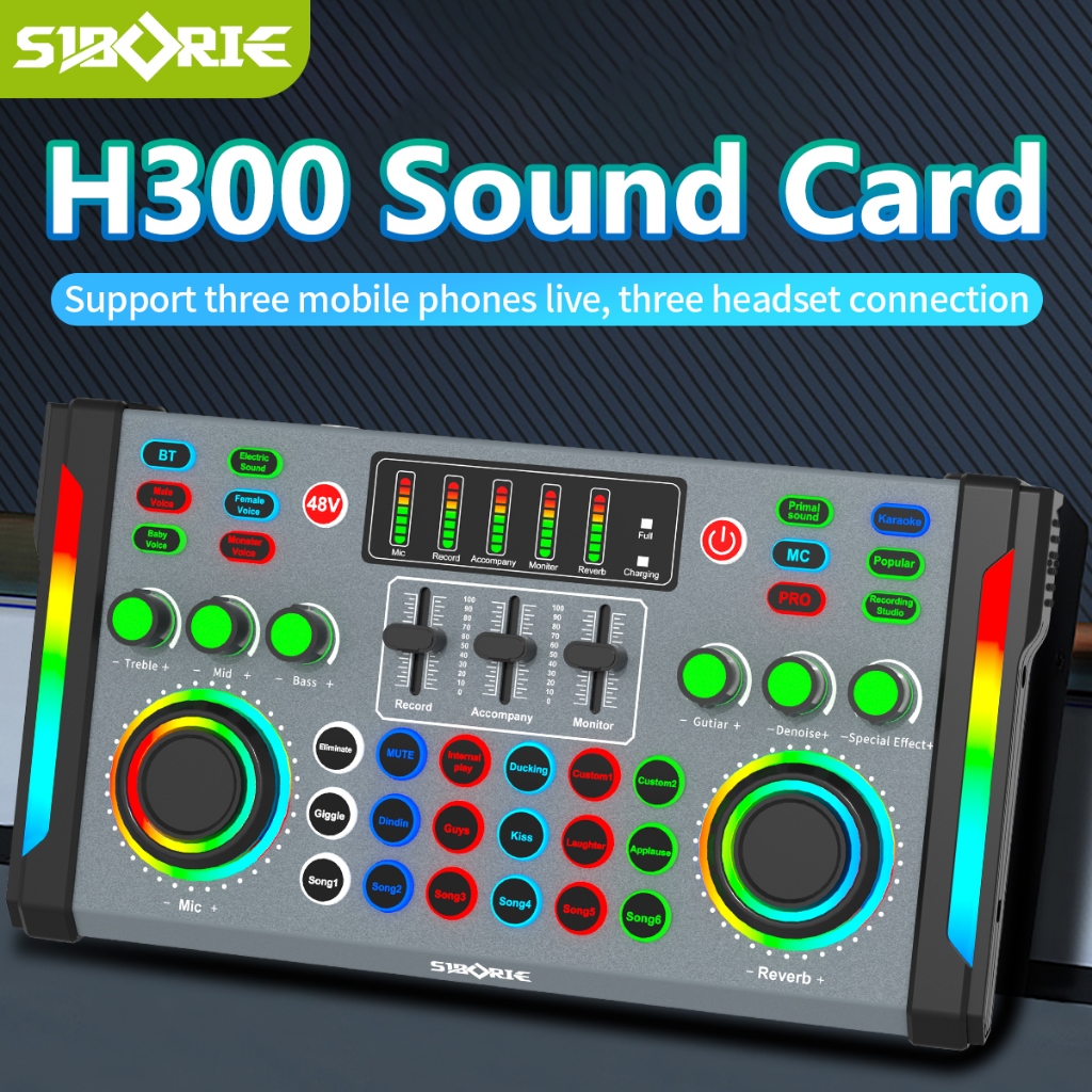 [SIBORIE] Sound Card lẻ H300 cao cấp Chất liệu Kim loại cứng cáp , Thu ...