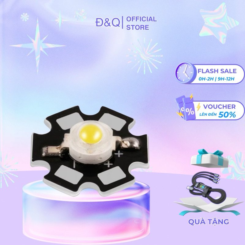 Nhân led, chip led, bóng led 5w luxeon màu trắng công suất siêu sáng 3v ...