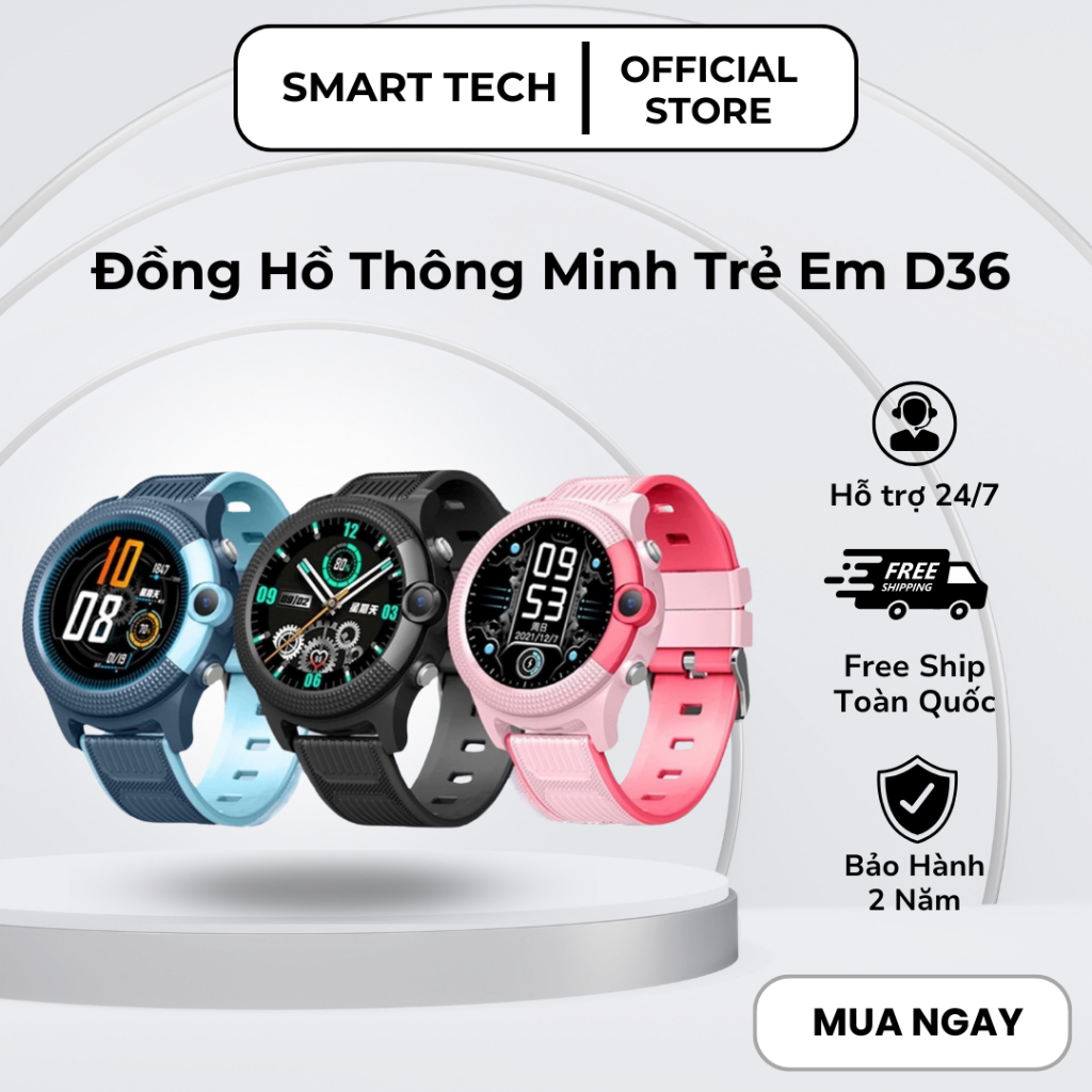 Đồng Hồ Thông Minh Trẻ Em D36 Lắp Sim 4G, Đồng Hồ Mặt Tròn Lắp Sim Nghe ...