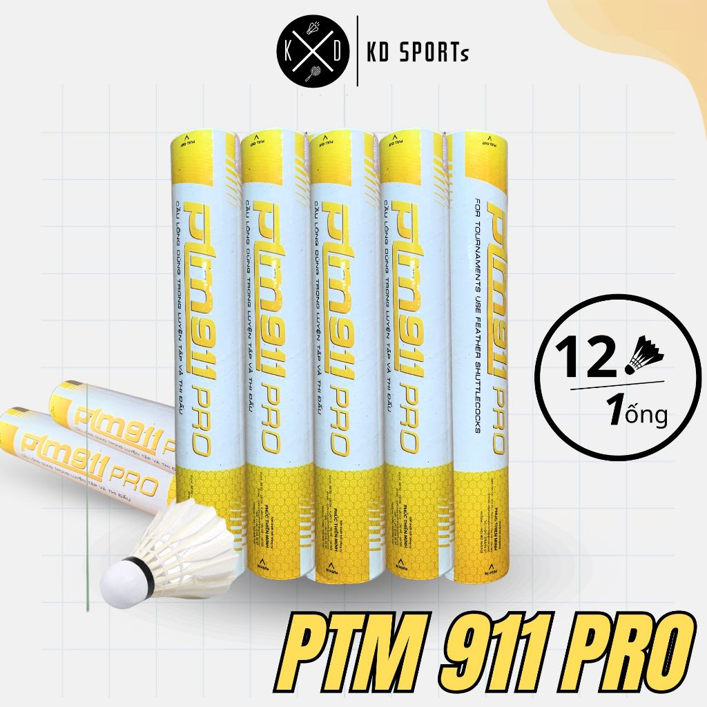 Hộp Cầu Lông Thi Đấu PTM 911 Pro Chính Hãng Chuẩn Thi Đấu Tập Luyện 12 Quả | Shopee Việt Nam