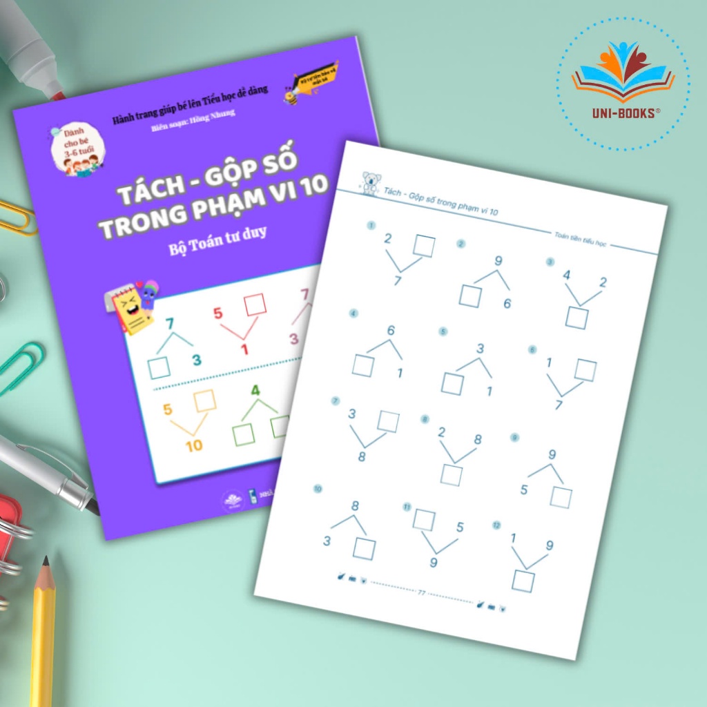 Sách-Tách Gộp Số Trong Phạm Vi 10-Giúp Con Tự Tin Vào Lớp 1-Bài Tập Làm ...