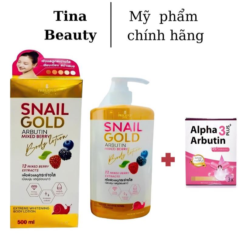 Kem Body Snail Gold Arbutin Mixed Berry Body Lotion 500ml Thái Lan ...