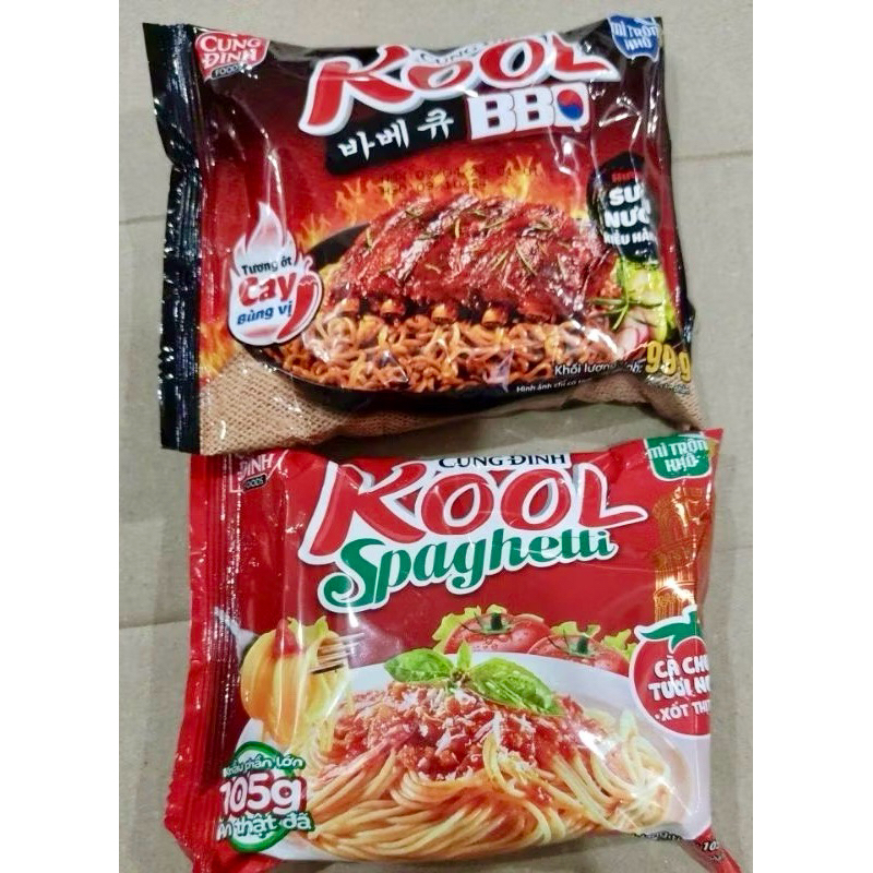 Combo Mì Trộn Kool Spaghetti /Sườn Nướng BBQ Cung Đình Gói 99g | Shopee ...