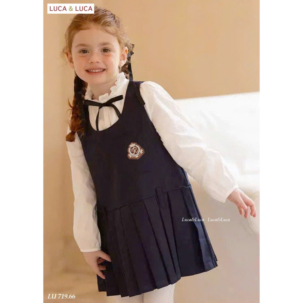 BD2479 Set Luca BG 2 chi tiết phong cách Preppy áo sơ mi cổ nơ điệu đà ...