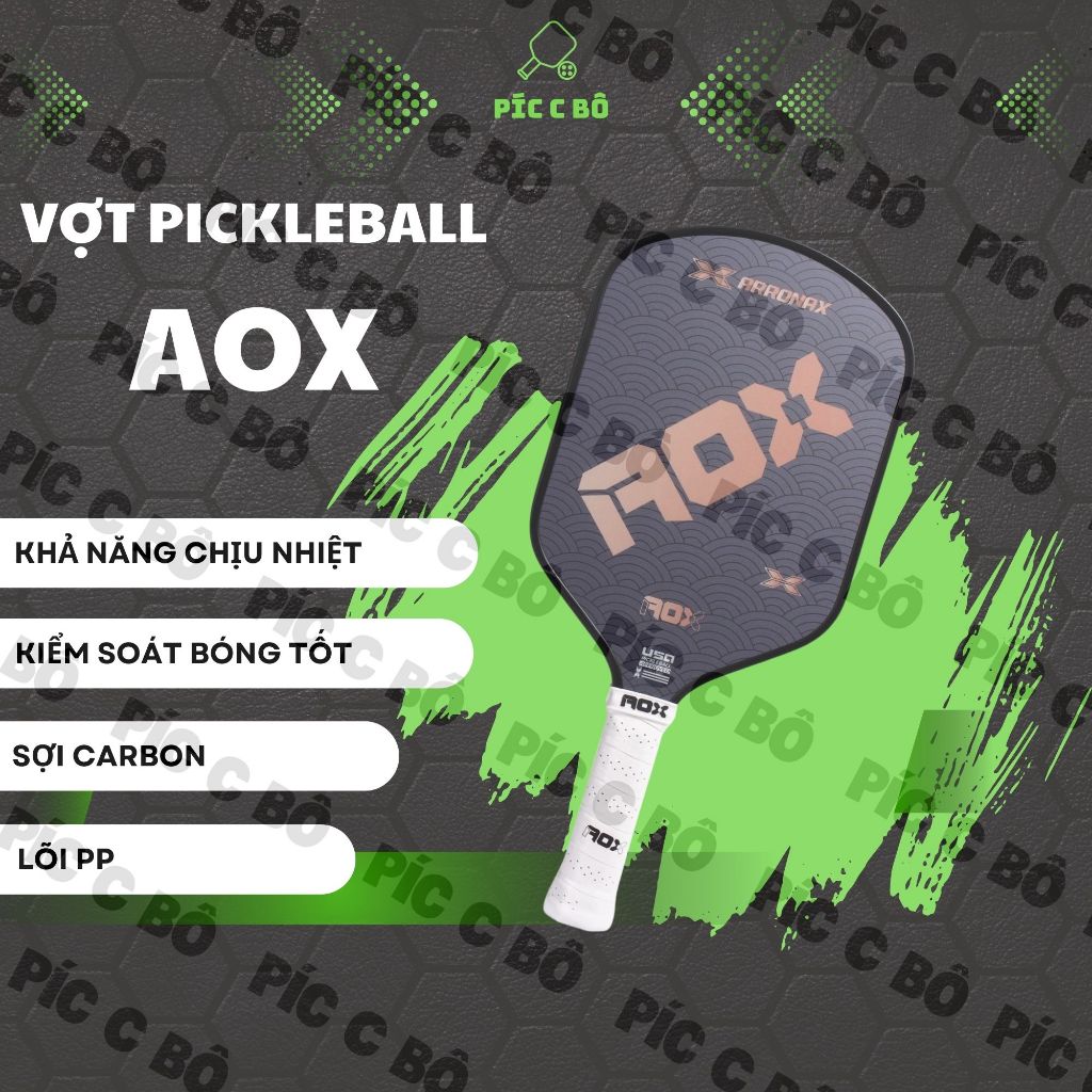Vợt Pickleball ARRONAX AOX 003 Chính Hãng, Carbon, Độ dày 16mm, Linh ...