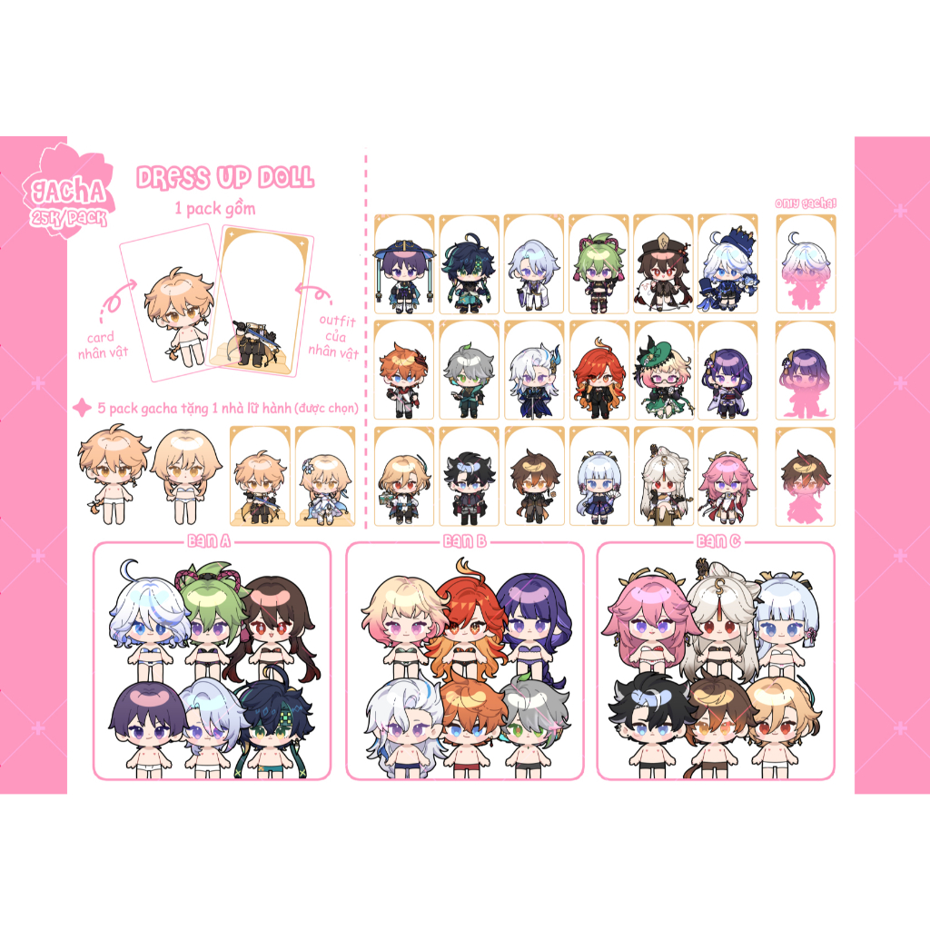 [GACHA] Dress up card Genshin Impact | Shopee Việt Nam