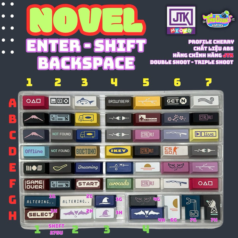 Keycap Enter - Backspace - Shift novel | Keycap JTK Có Hình | Keycap ...