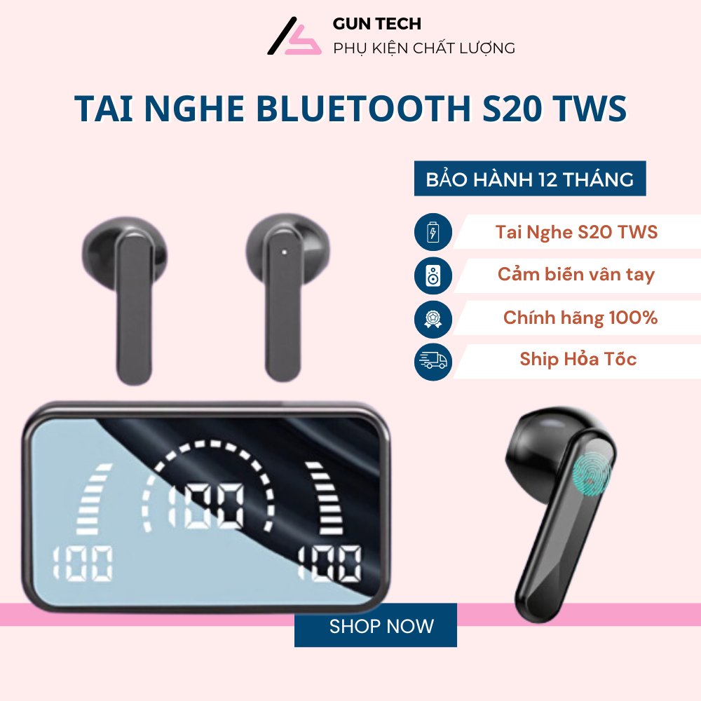 Tai Nghe Nhét Tai Bluetooth Không Dây S20 TWS Bass Căng Có Micro Chống ...