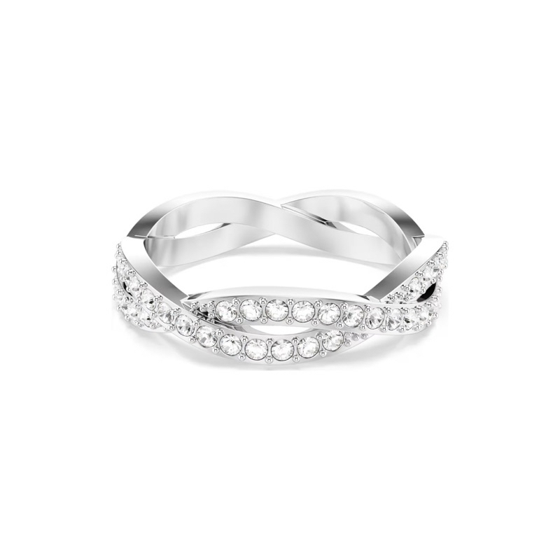 CHÍNH HÃNG - SWAROVSKI Infinity ring (Round cut, White, Rhodium plated ...