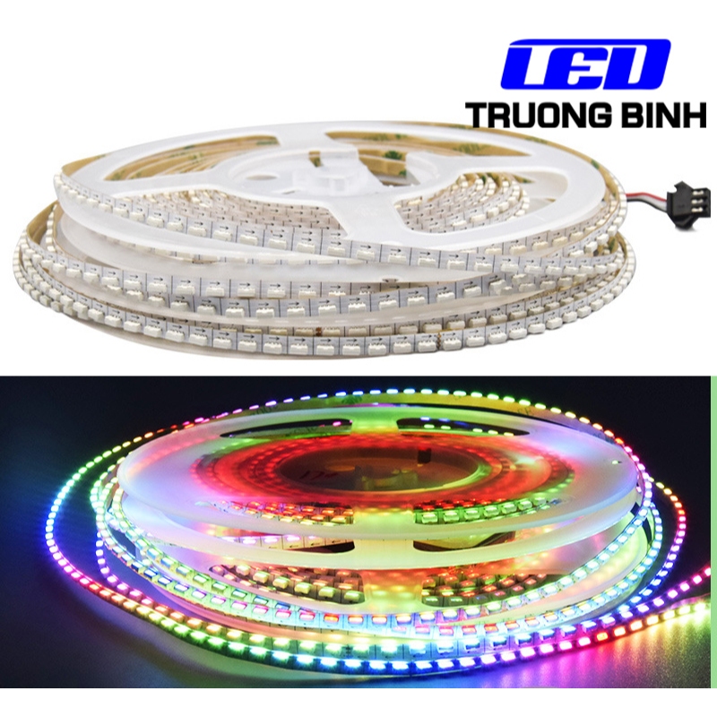 ĐÈN LED FULL MÀU SÁNG MẶT BÊN HÔNG 4020 WS2812B ARGB NEOPIXEL 72LED/MÉT ...