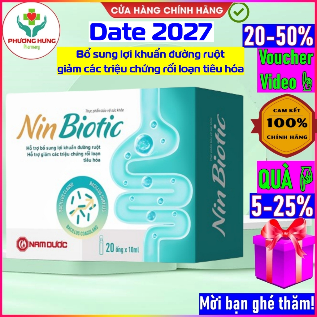 Men Nin Biotic Bổ sung lợi khuẩn đường ruột, giảm các triệu chứng rối ...
