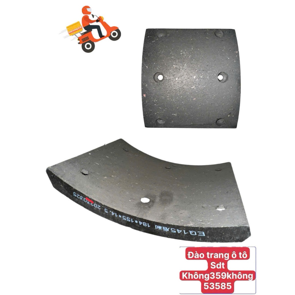 Má phanh sau 145 xe 6- 7 tấn ngang 155 dài 184 6 lỗ dày 14,5 lắp cho ...