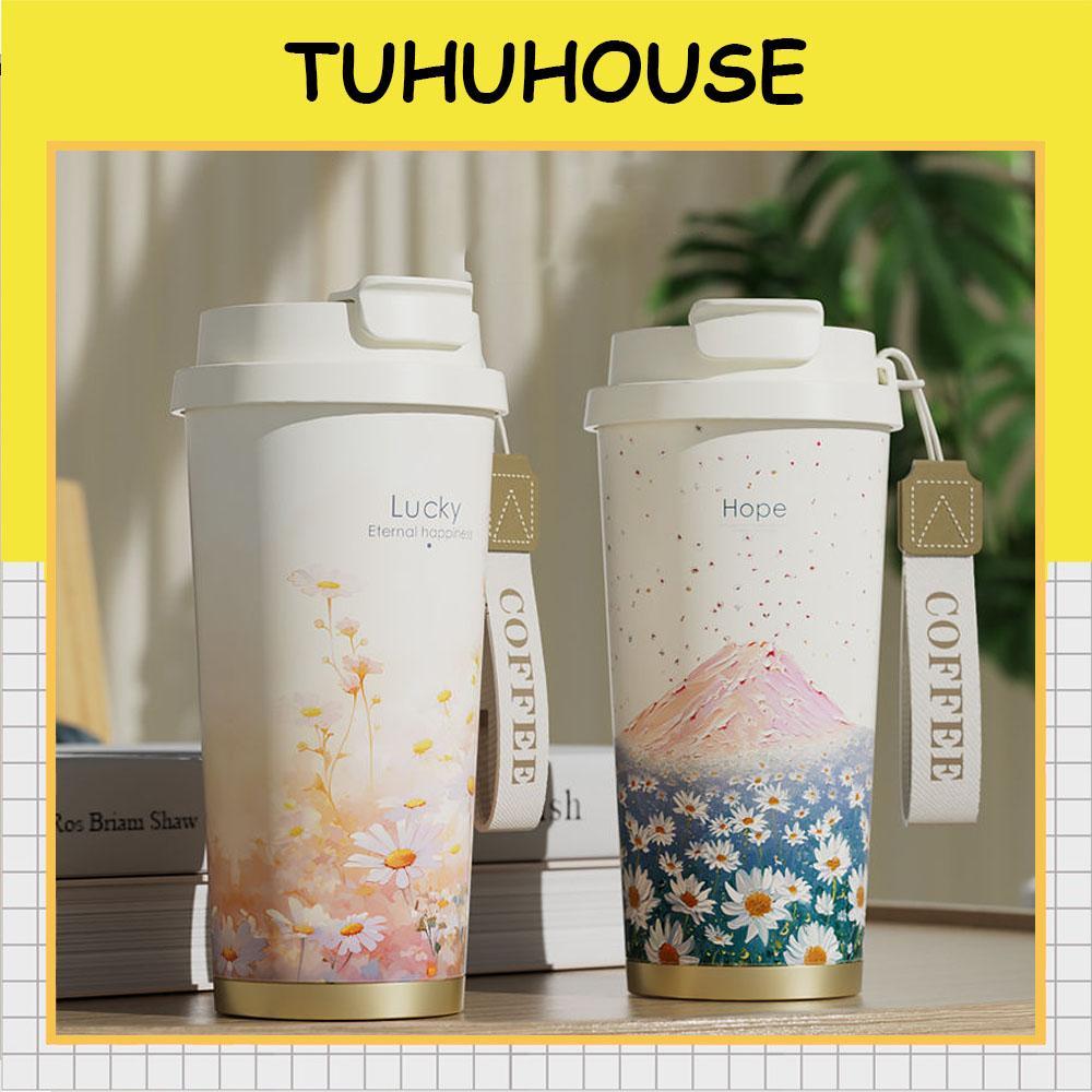 Ly giữ nhiệt LUCKY&HOPE 520ml có dây xách, cốc giữ nhiệt nóng lạnh inox ...