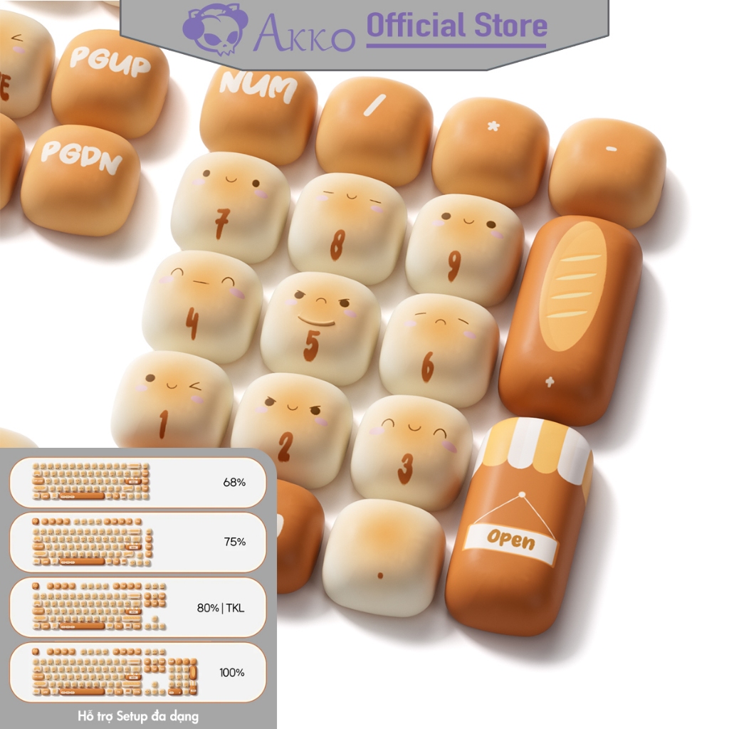 Nút bàn phím AKKO Keycap set Bun Wonderland [ 139 nút / PBT Dye-subbed ...