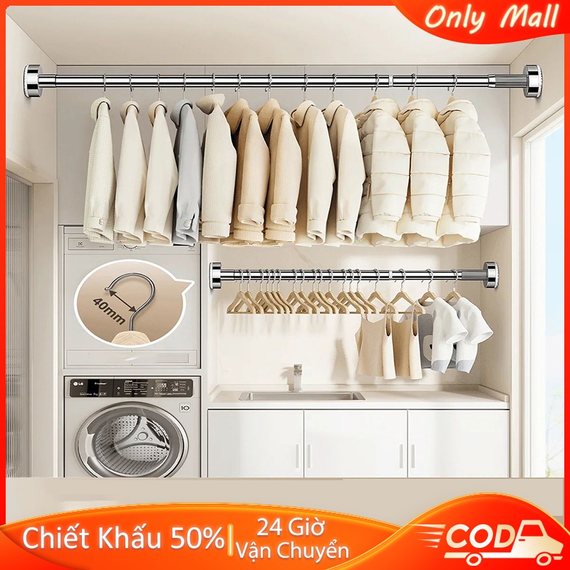 ONLY Thanh treo đa năng,Không cần khoan Thanh treo quần áo Inox thanh treo rèm tắm thanh treo ...