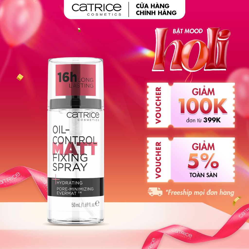 Xịt khóa nền Catrice Oil-Control Matt Fixing Spray kiềm dầu và cố định ...