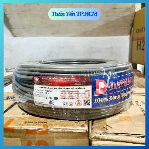 Dây điện đôi FA DAPHACO 2x1.0 dây tròn xám 2 lớp vỏ bọc nhựa PVC cuộn 100 mét | Shopee Việt Nam